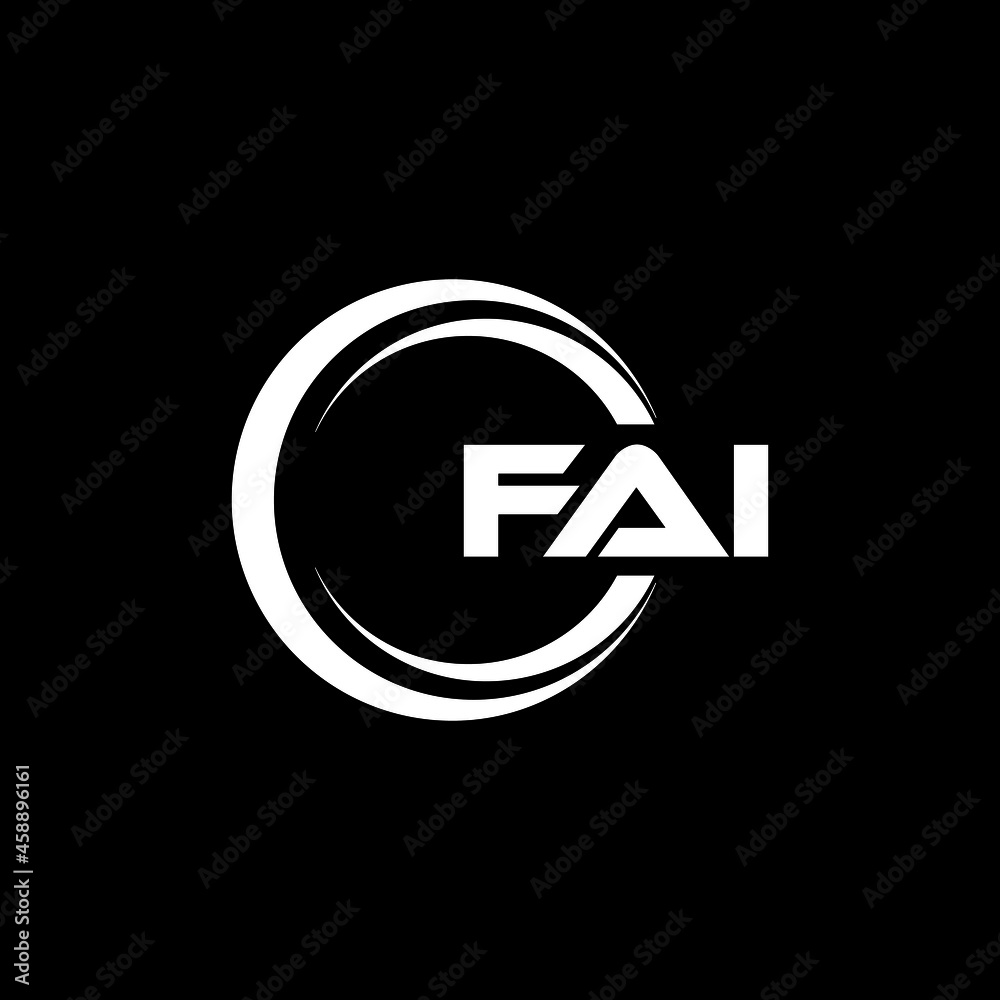 FAI letter logo design with black background in illustrator, vector ...