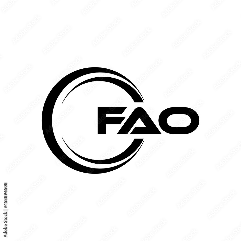 FAO letter logo design with white background in illustrator, vector ...