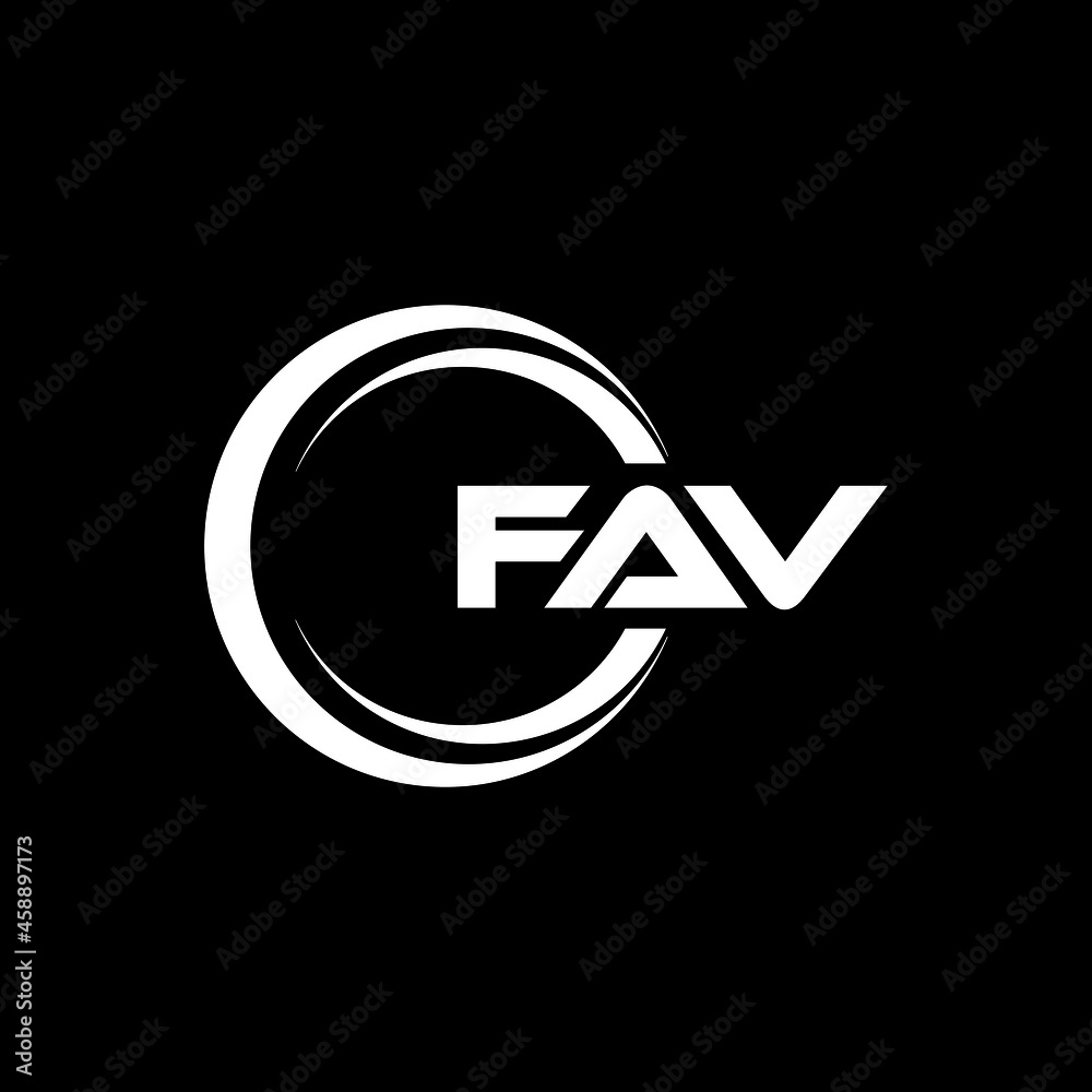FAV letter logo design with black background in illustrator, vector ...