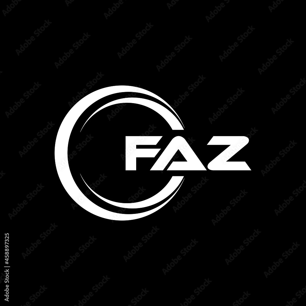 Vecteur Stock FAZ letter logo design with black background in ...