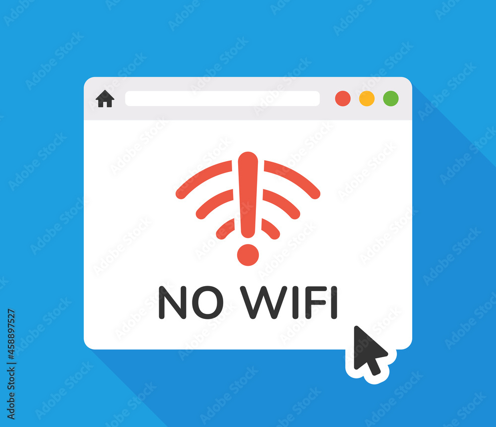 No wifi icon. No internet sign. No connection on web browser icon ...