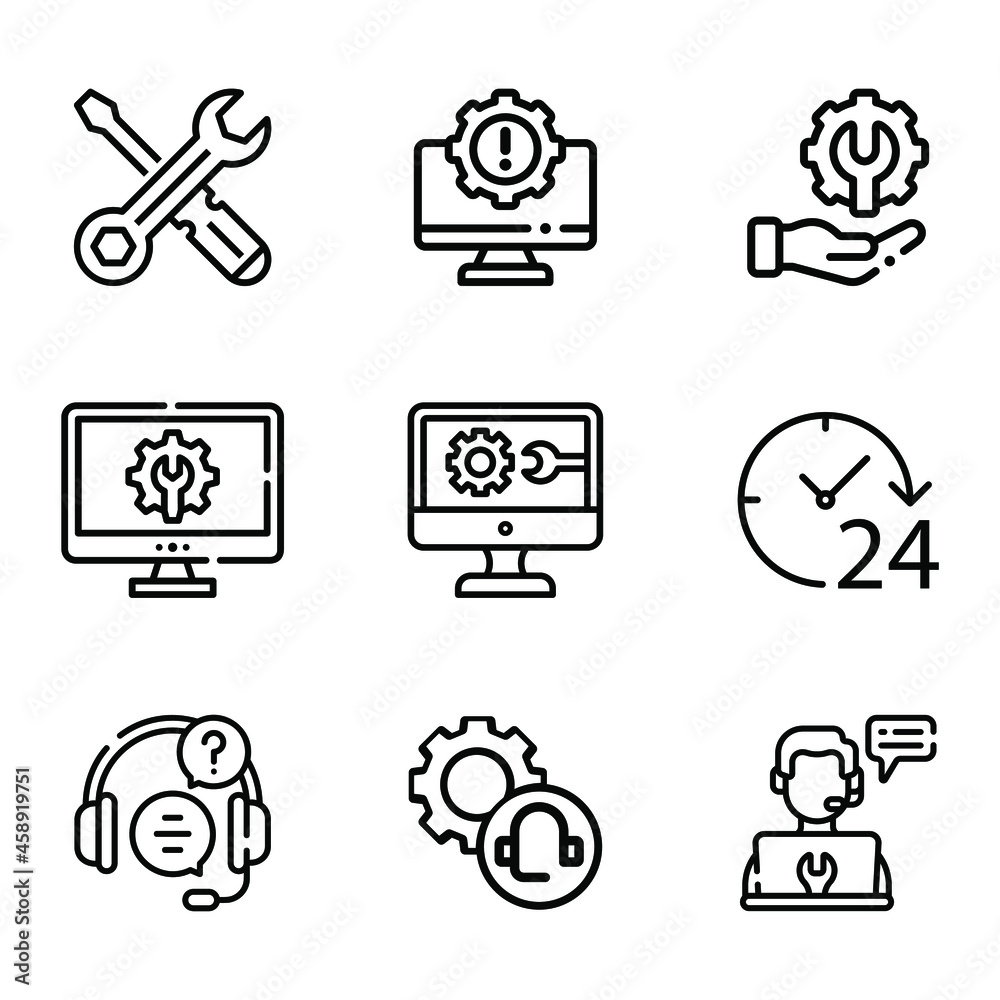 Collection of IT help desk customer support vector Stock Vector | Adobe ...