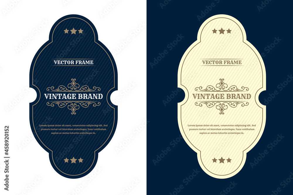 Whiskey Bourbon Vintage luxury antique logo border frame western ...