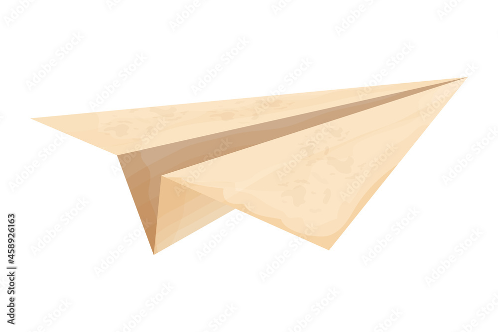Paper plane from parchment vintage in cartoon style isolated on white ...