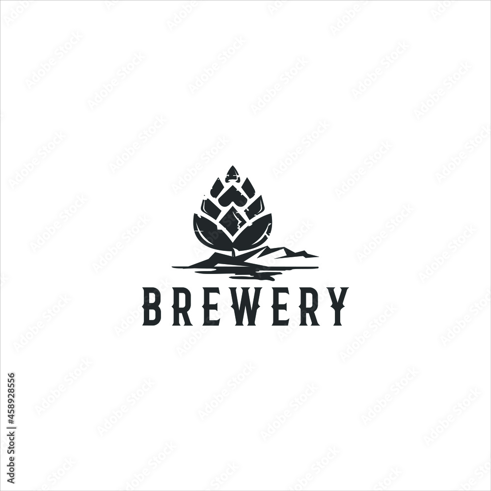 Brewery Logo Design Beverage Silhouette of Drink Graphic Element Stock ...