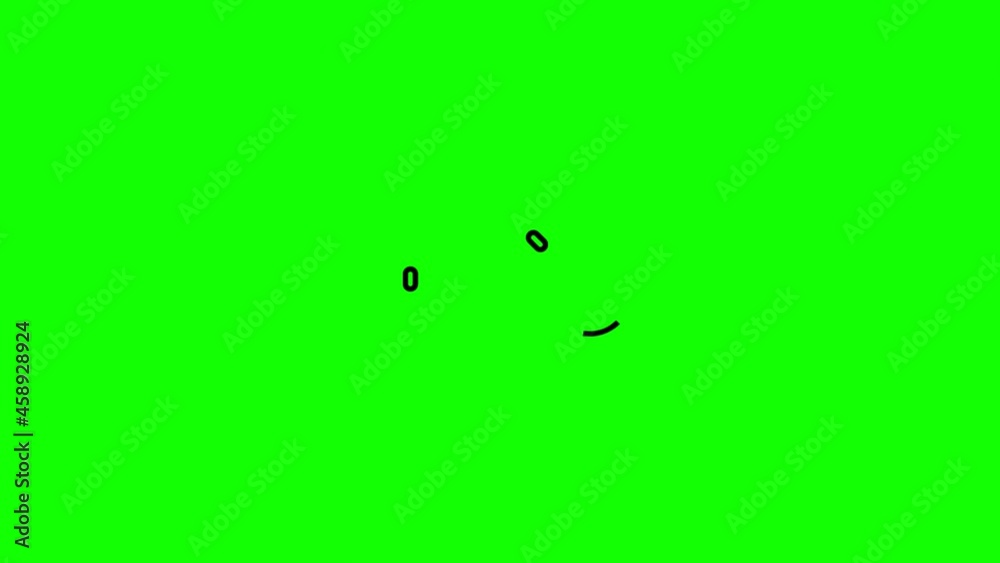 Handcuffs line icon animation on the green screen background. 4K video ...