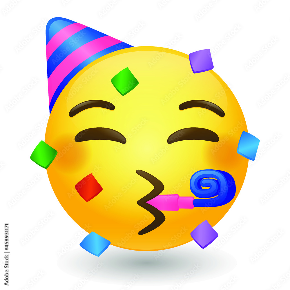 Party Emoji Icon Illustration Sign. Anniversary Celebration Vector ...