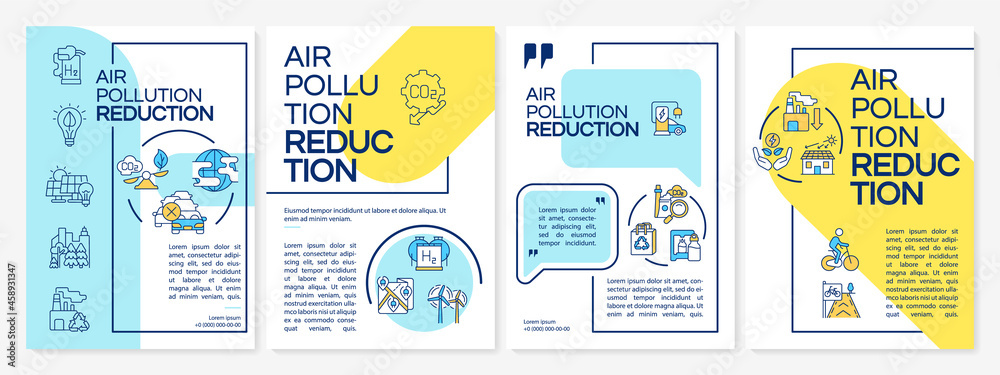 Air pollution reduction brochure template. Sustainable energy. Flyer ...