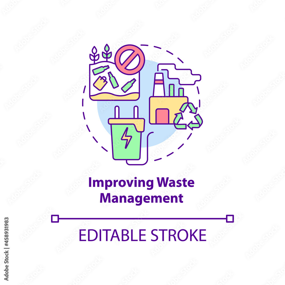 Improving waste management concept icon. Reducing air pollution ...