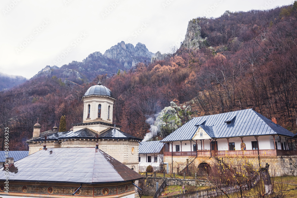 Stanisoara monastery called Nucet, situated at the foot of massive ...
