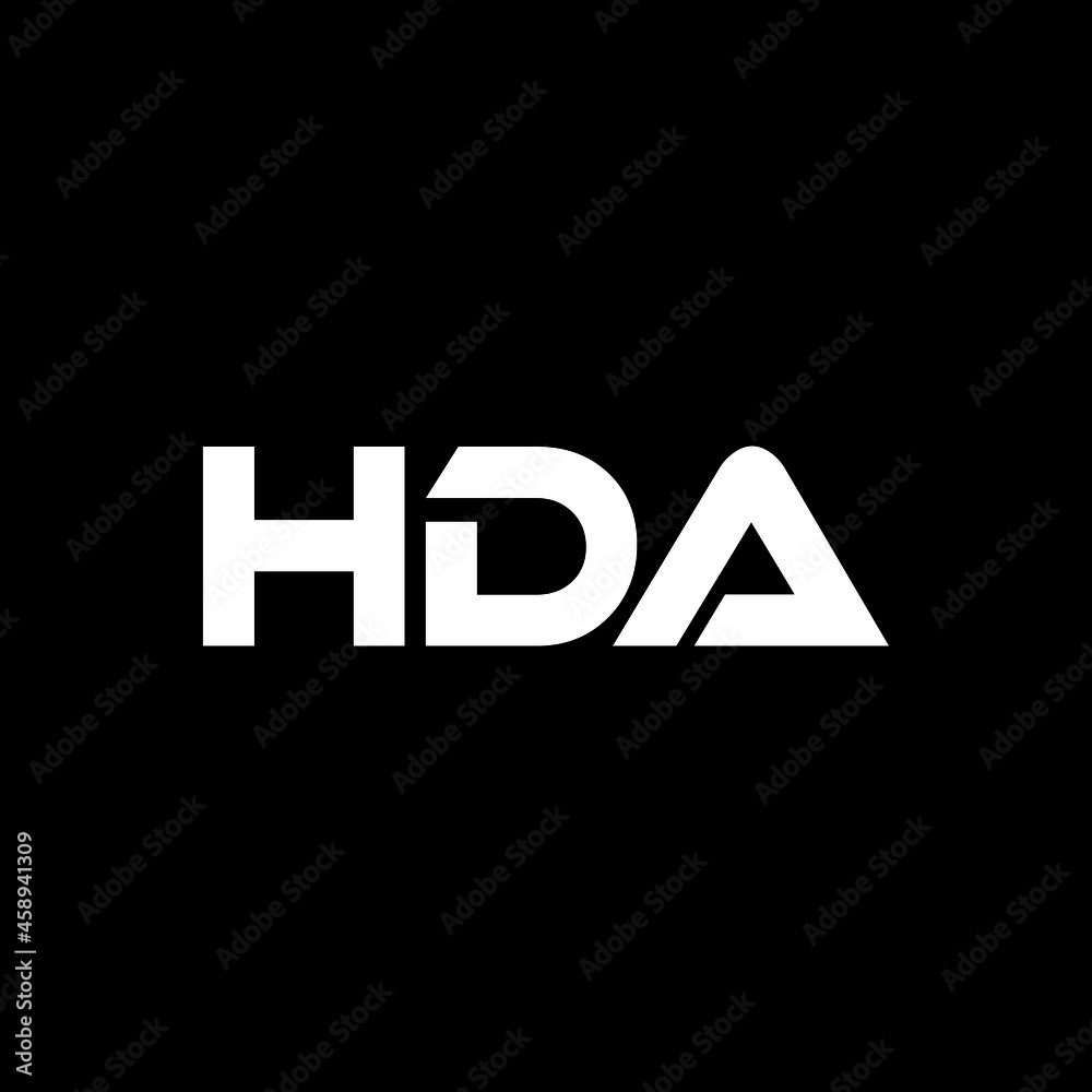 HDA letter logo design with black background in illustrator, vector ...