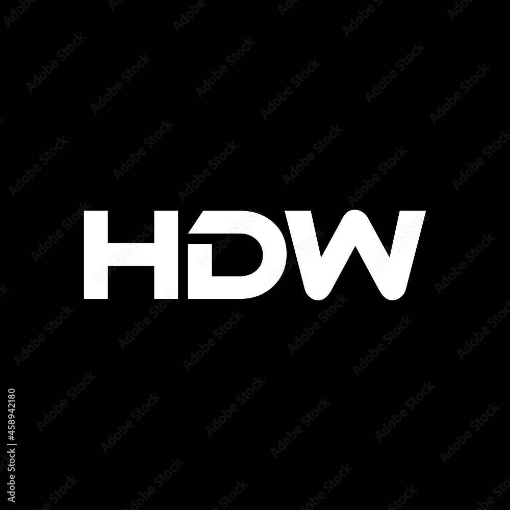 HDW letter logo design with black background in illustrator, vector ...