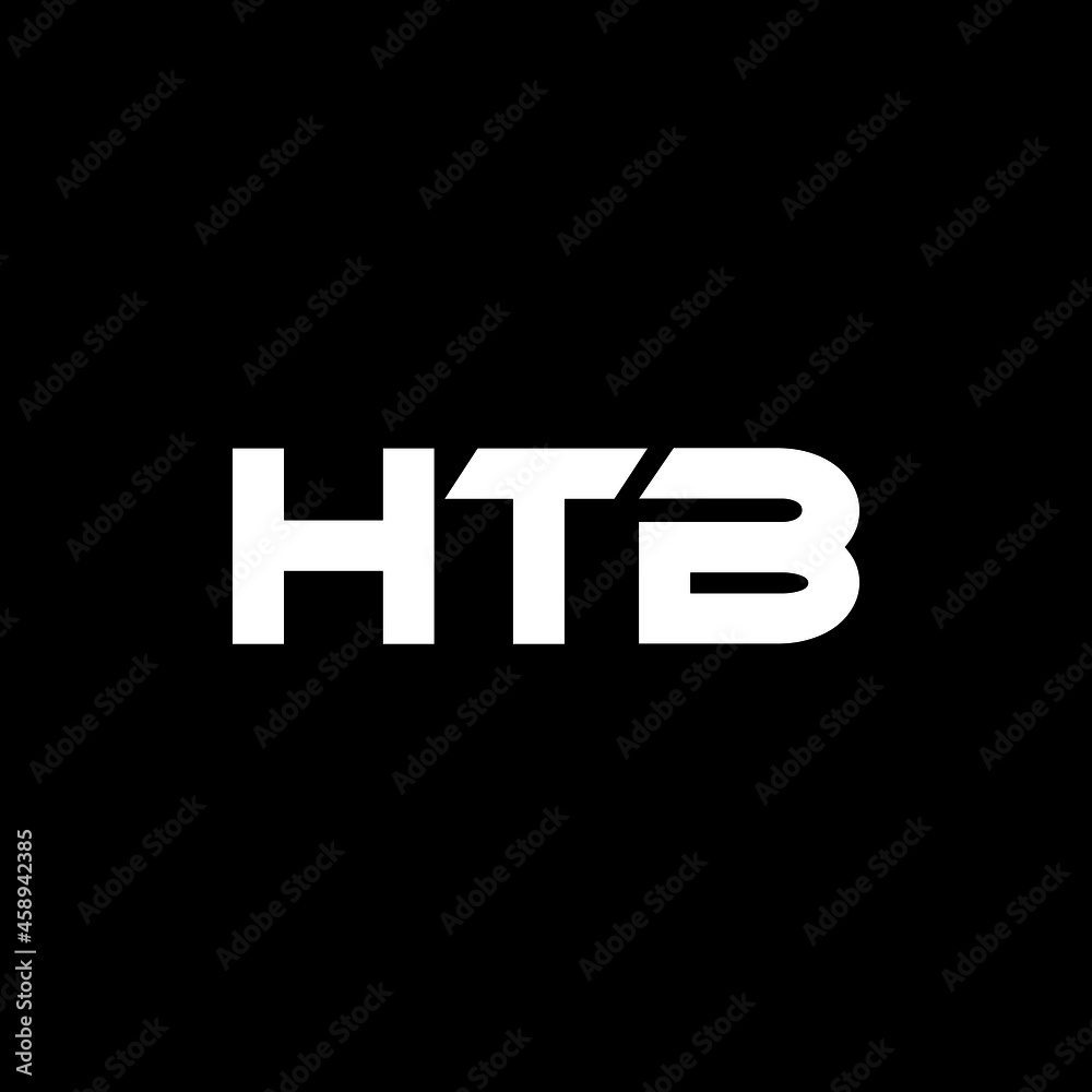 HTB letter logo design with black background in illustrator, vector ...