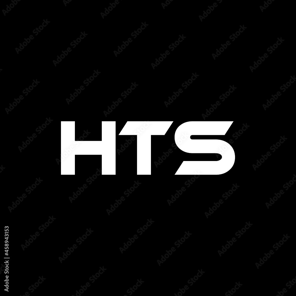 HTS letter logo design with black background in illustrator, vector ...