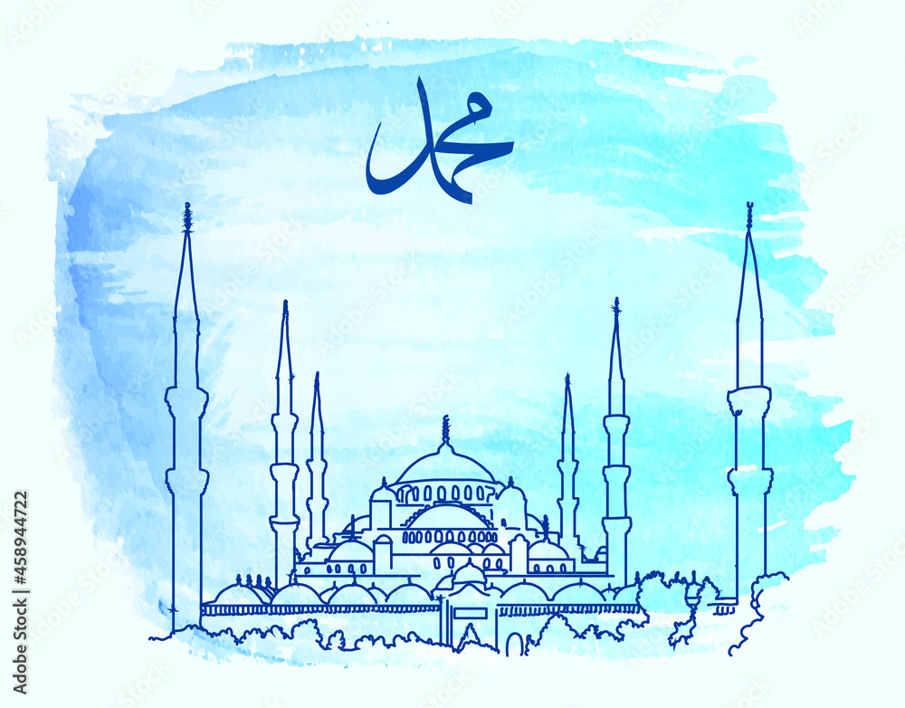Sultanahmet camii Hand drawing mosque vector sketch drawing Stock ...