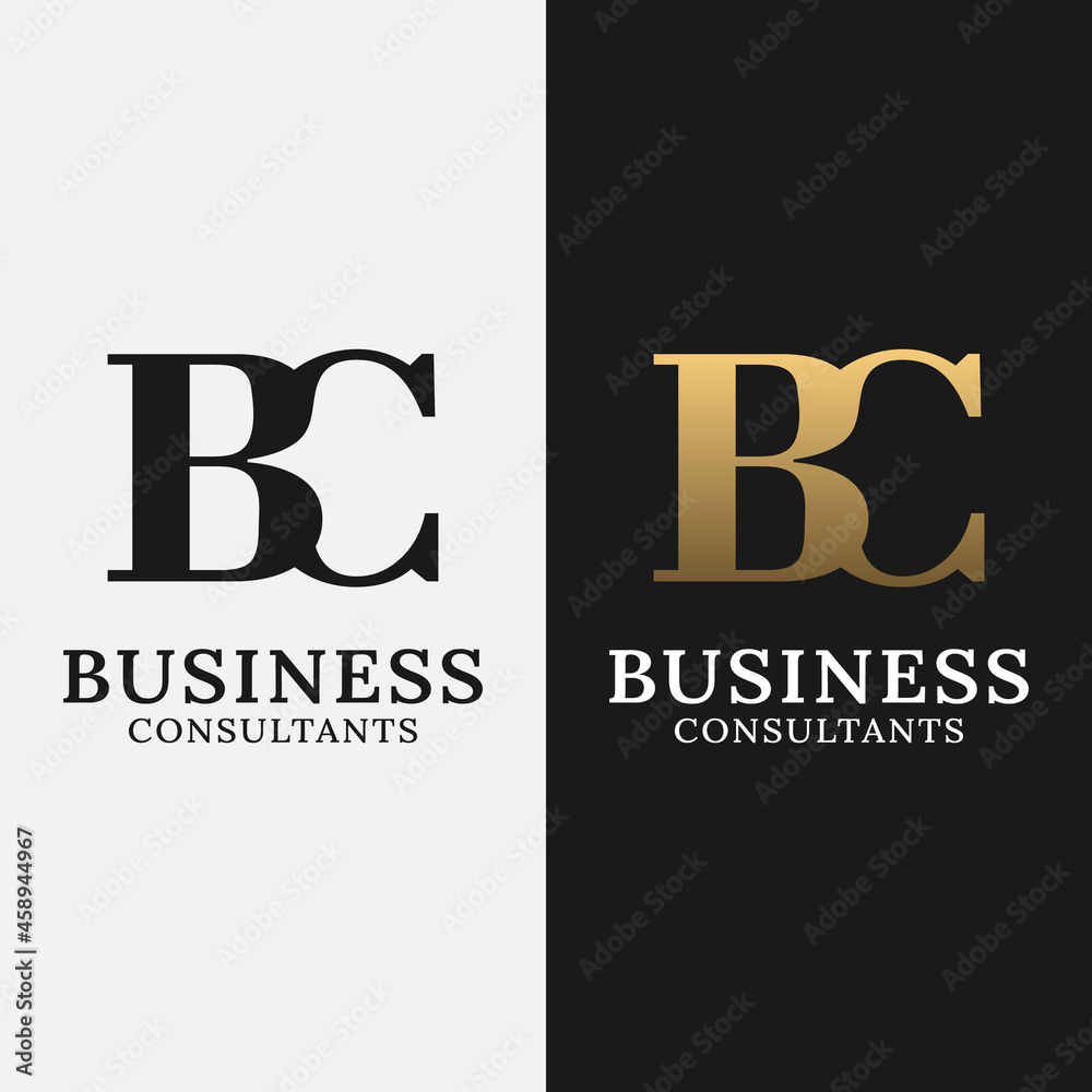 Initial Letter B C BC CB Slab Serif Font for General Fashion Beauty ...