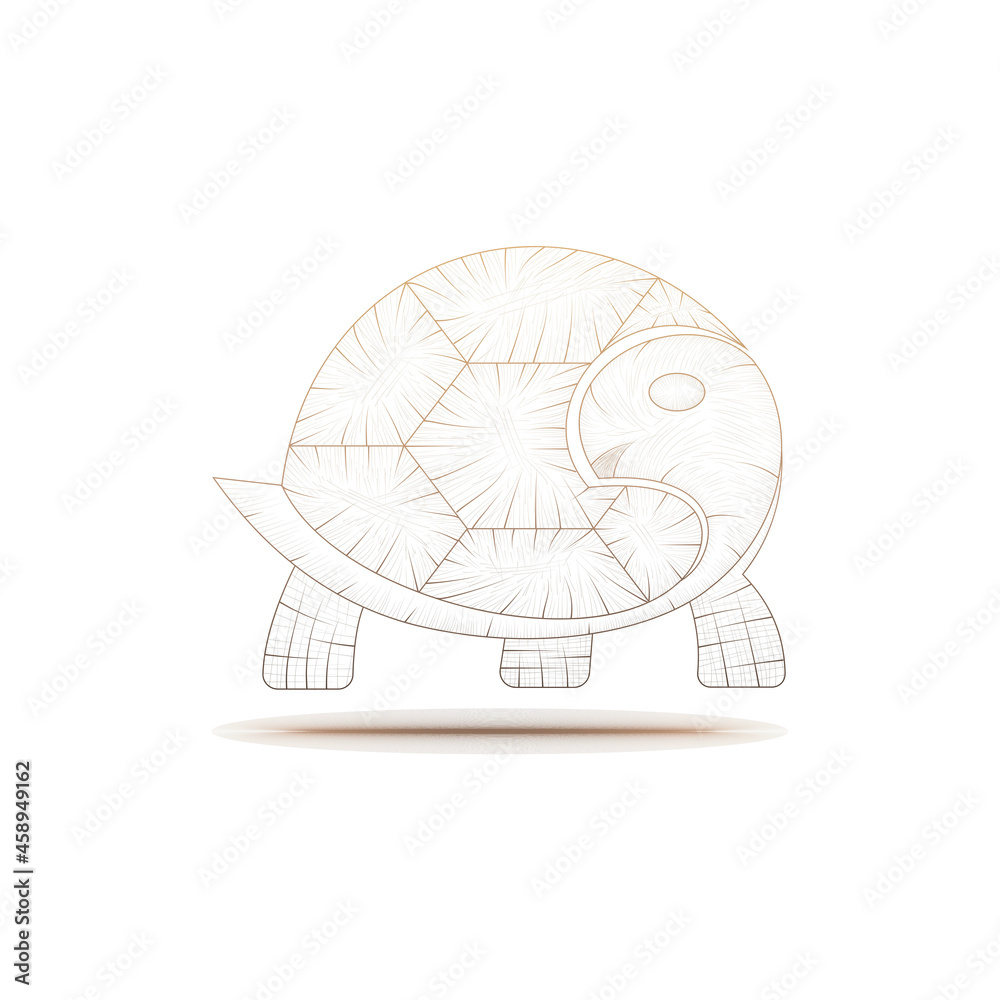 Vector drawing kids line animal turtle. Sea turtle vector design ...