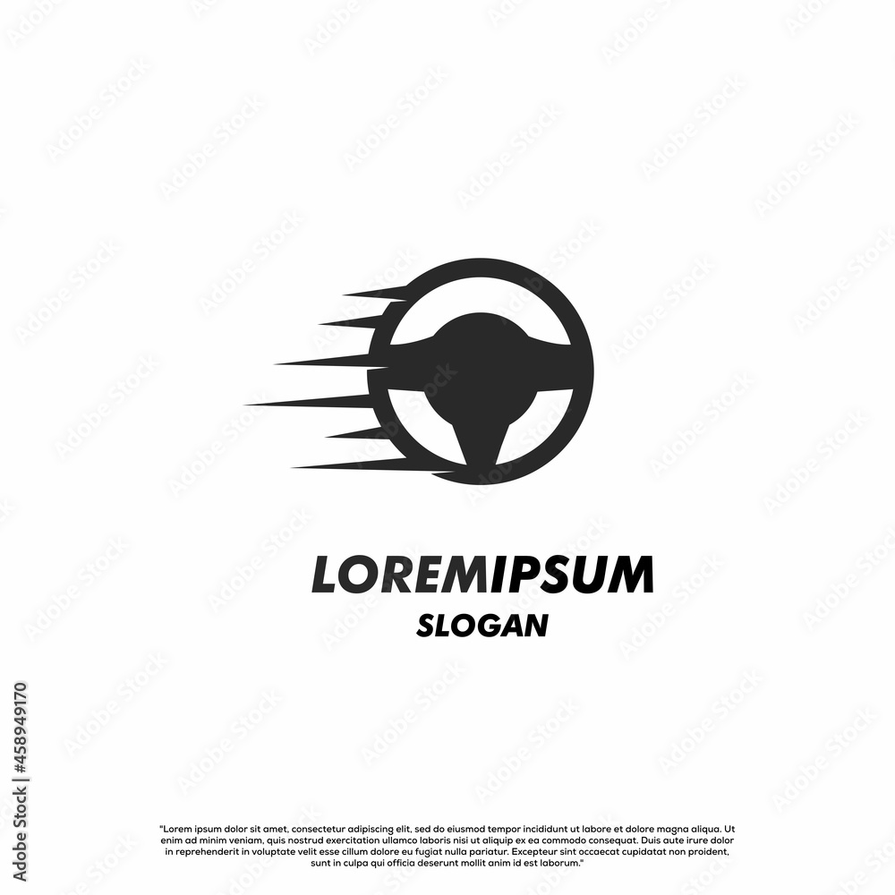 Fast drive logo design concept, fast driver symbol, fast steering wheel ...