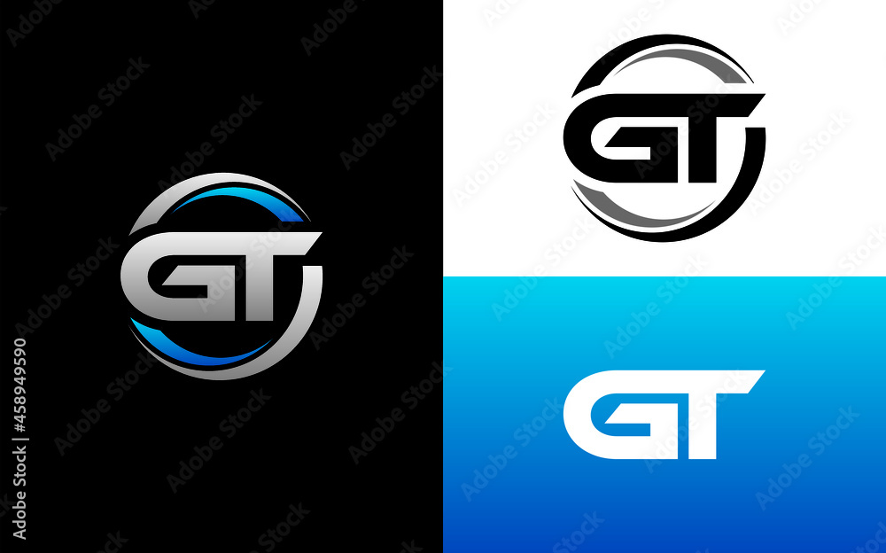 GT Letter Initial Logo Design Template Vector Illustration Stock Vector ...