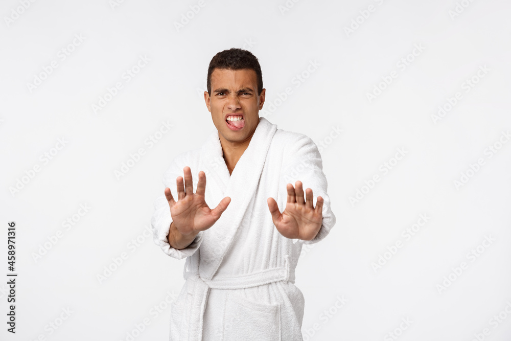 Hurray and cheers. Portrait of handsome shirtless young african ...