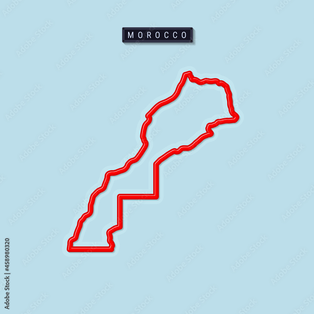 Morocco bold outline map. Vector illustration Stock Vector | Adobe Stock