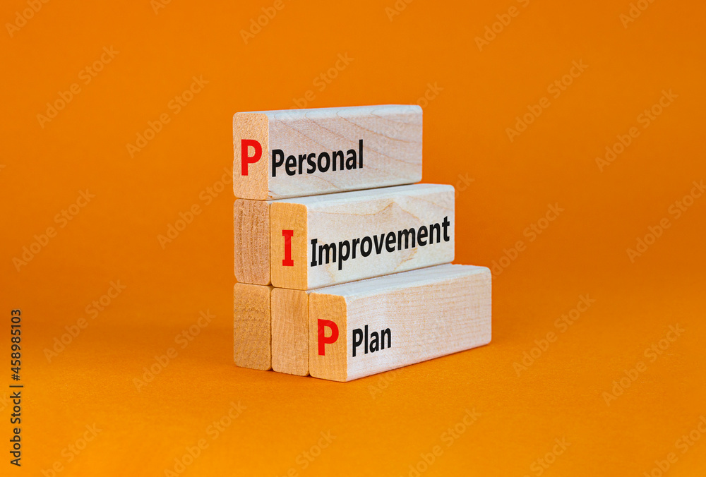 PIP, Personal improvement plan symbol. Words PIP, Personal improvement ...