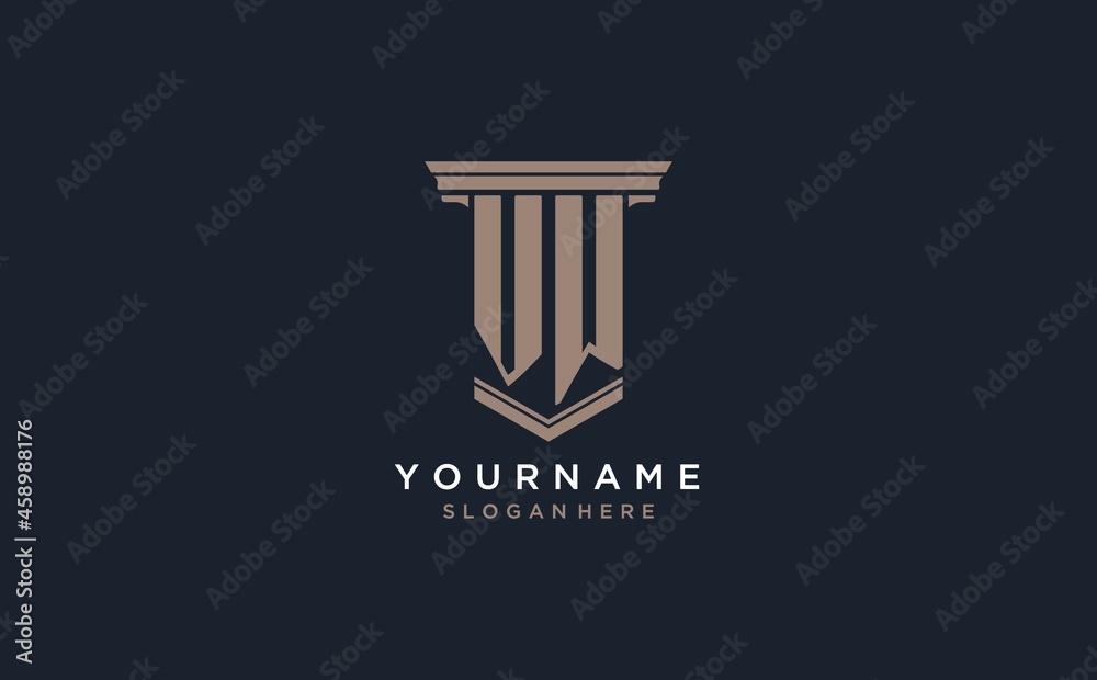 VW initial logo with pillar style, luxury law firm logo design ideas ...