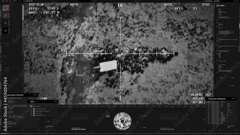 Heatmap system interface is showing the military rocket attack. Modern ...