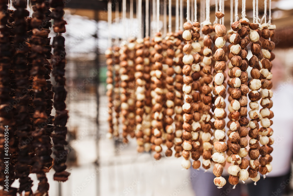 Georgian sweetness Churchkhela - a traditional sausage shaped candy ...