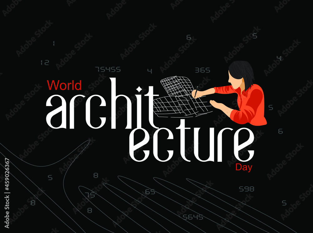 World Architecture Day. Architect banner and poster design for social ...
