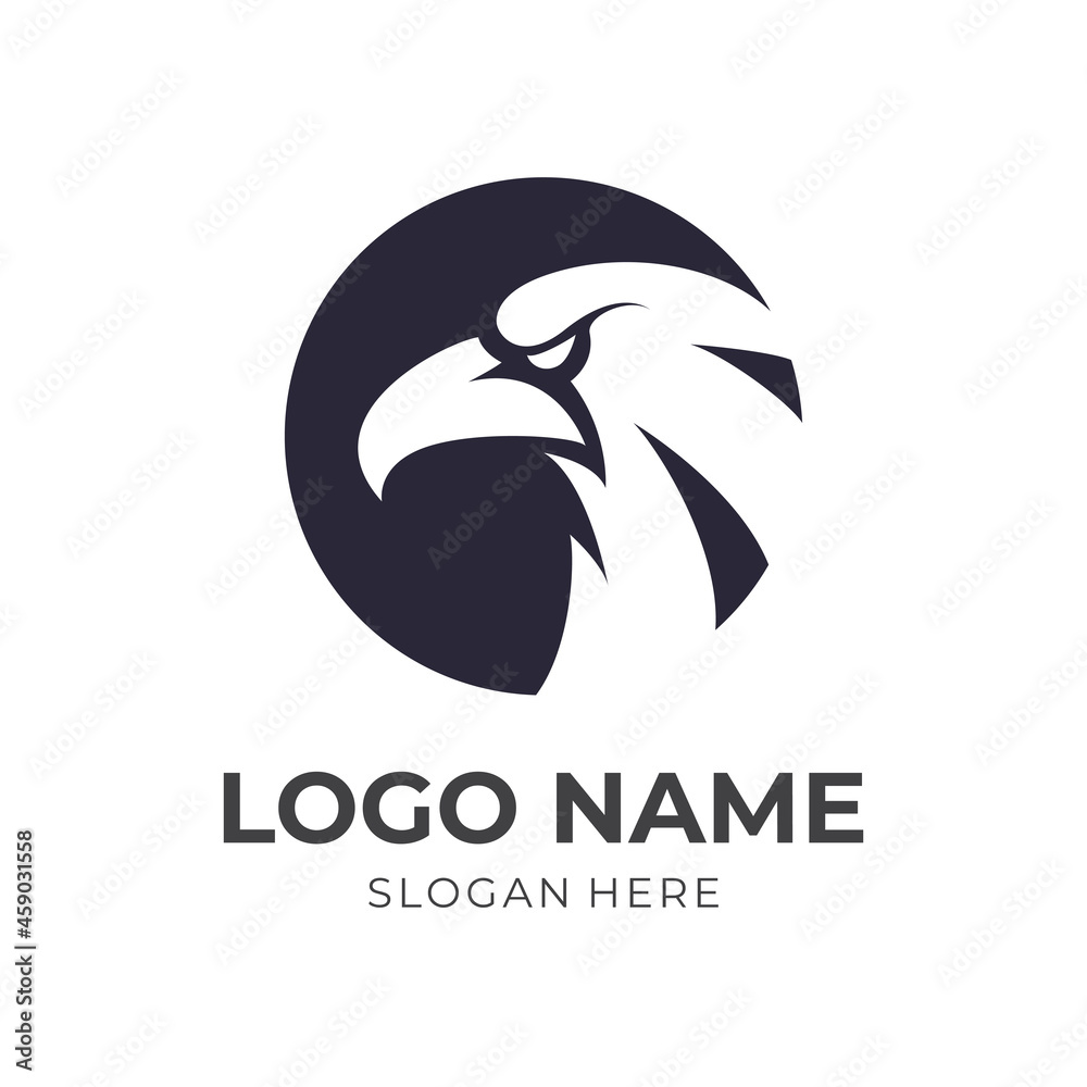 simple eagle logo design template concept vector with flat black color ...