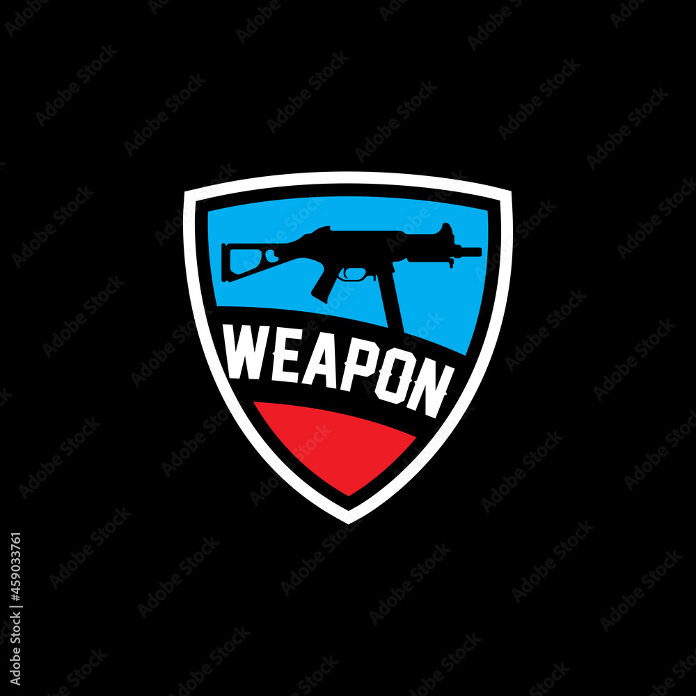 Automatic weapon logo vector icon. Battle weapons. Pistols, rifles ...