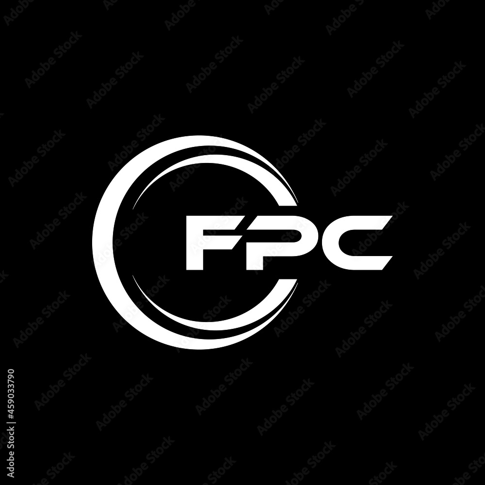 FPC letter logo design with black background in illustrator, vector ...