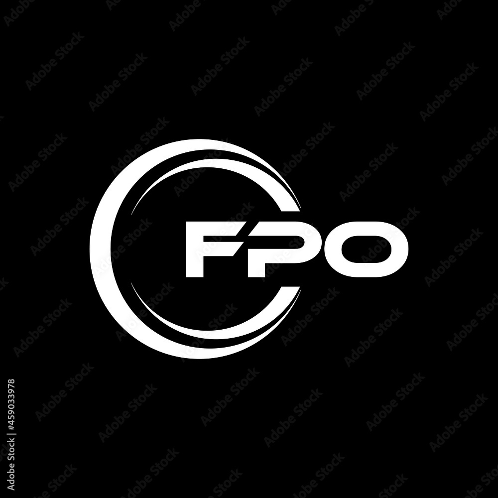 FPO letter logo design with black background in illustrator, vector ...