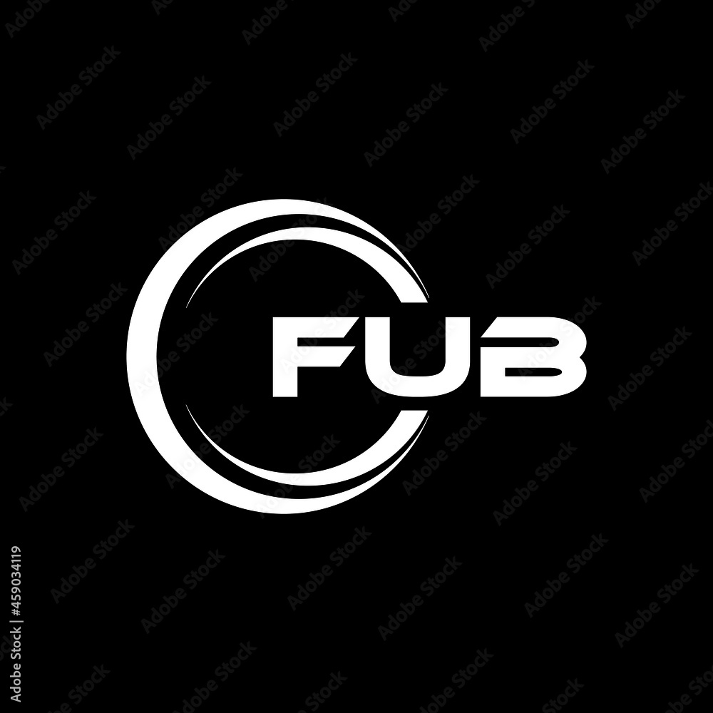 FUB letter logo design with black background in illustrator, vector ...