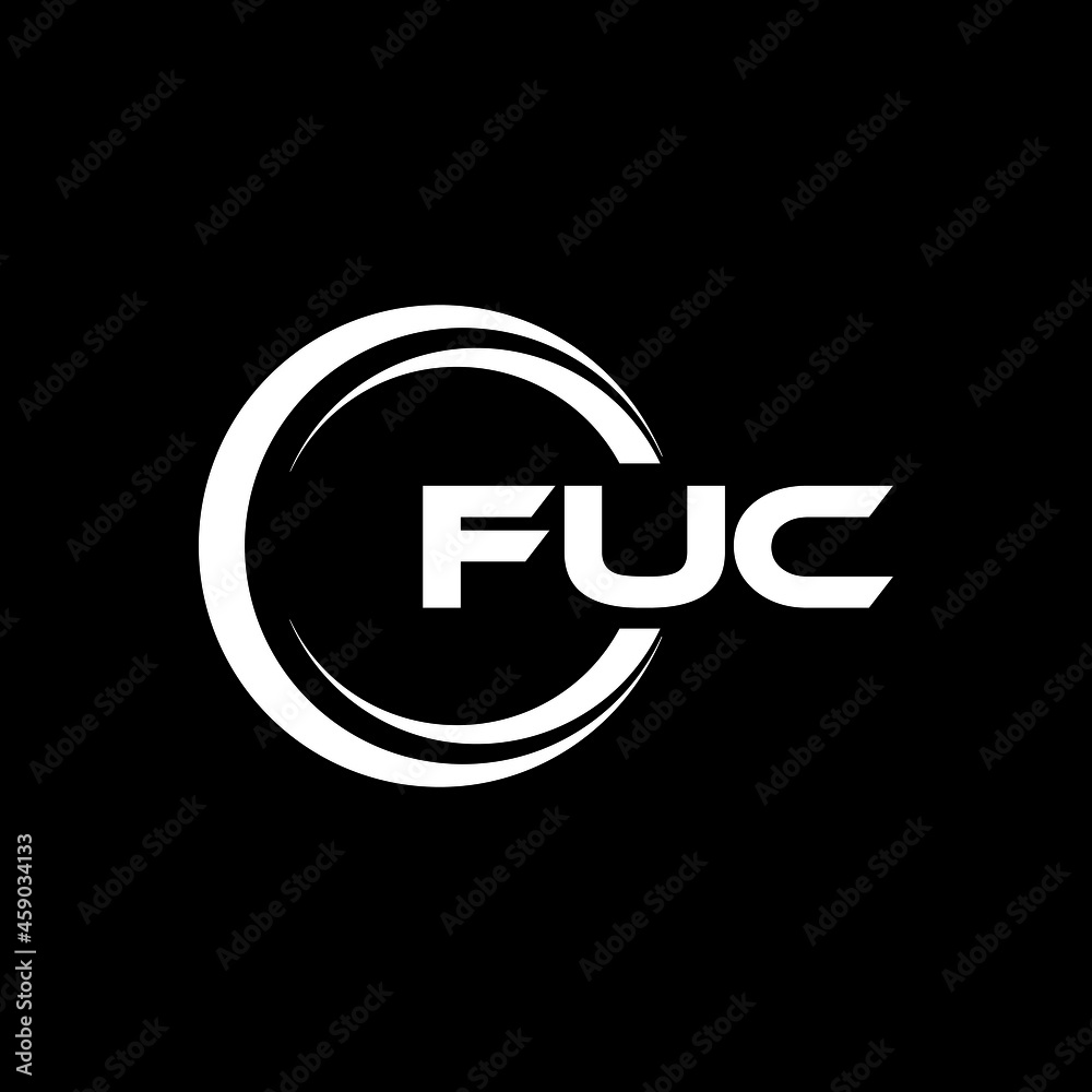 FUC letter logo design with black background in illustrator, vector ...