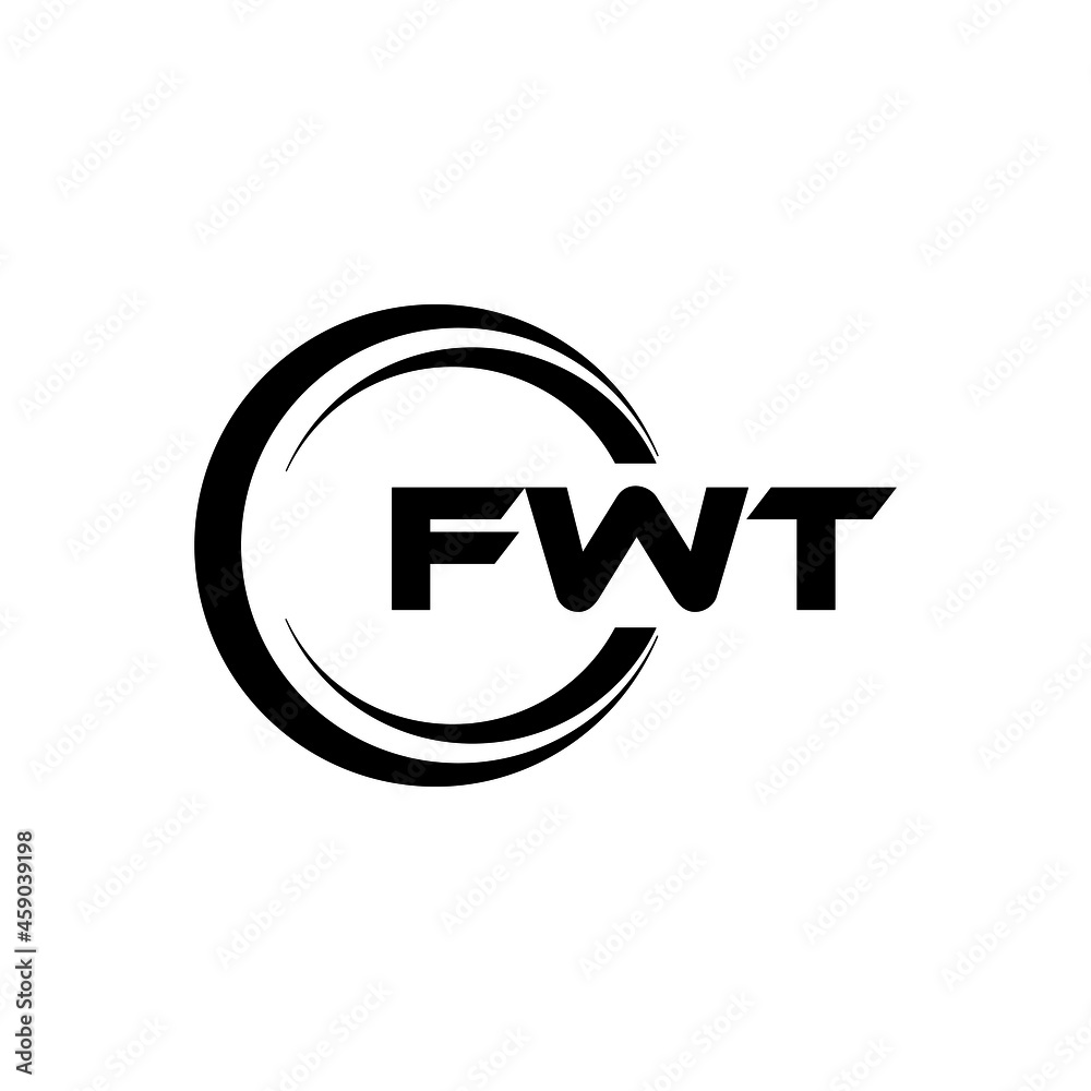 Vecteur Stock FWT letter logo design with white background in ...