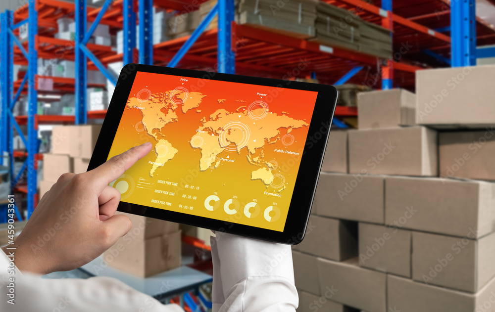 Warehouse management innovative software in computer for real time ...