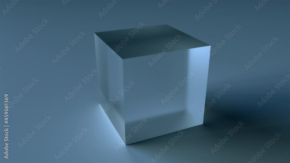 Geometric crystal with 3d render of matte surface. Futuristic square ...