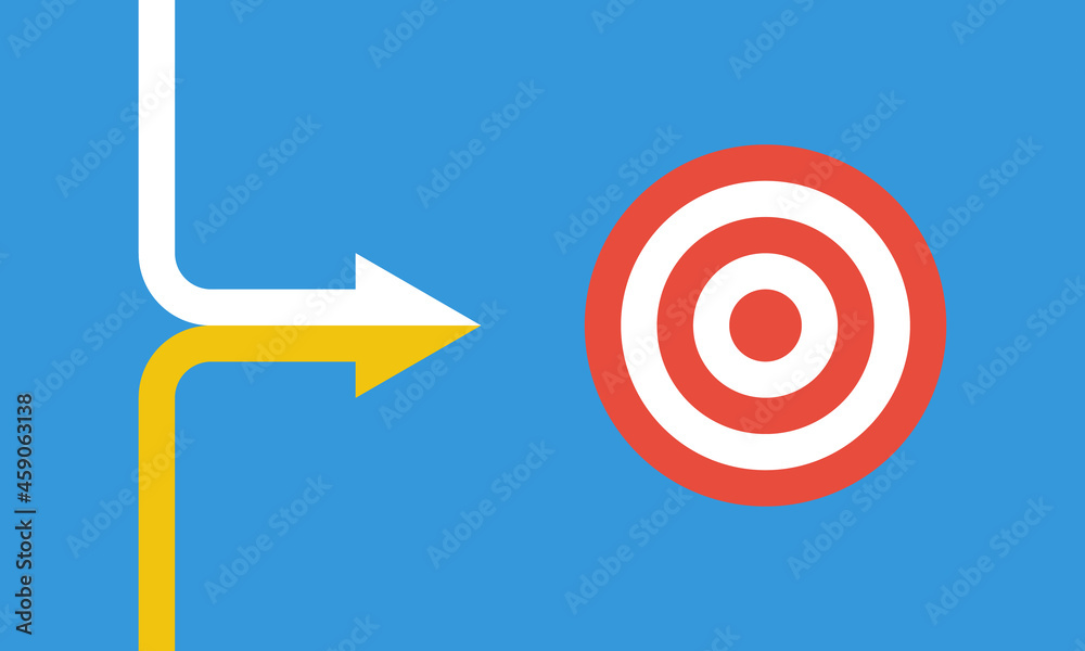 double impact for common goal, flat vector infographics Stock Vector ...