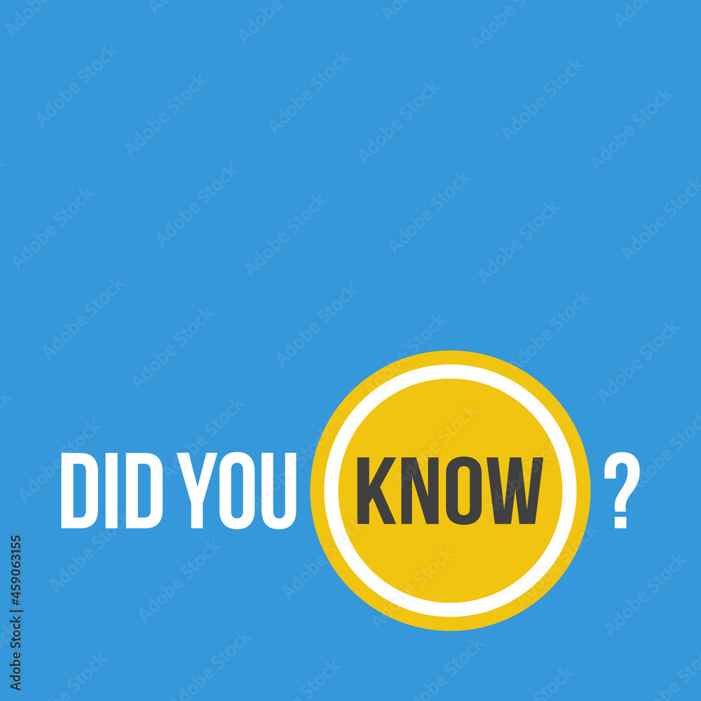 did you know text with big question mark, flat vector infographic for ...