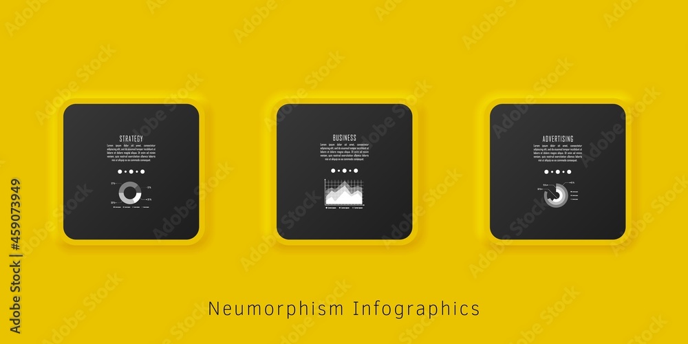 Neumorphism infographics template for chart, diagram, web design ...