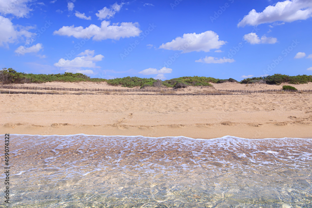 Torre Colimena Beach in Apulia, region of southern Italy, stretches ...