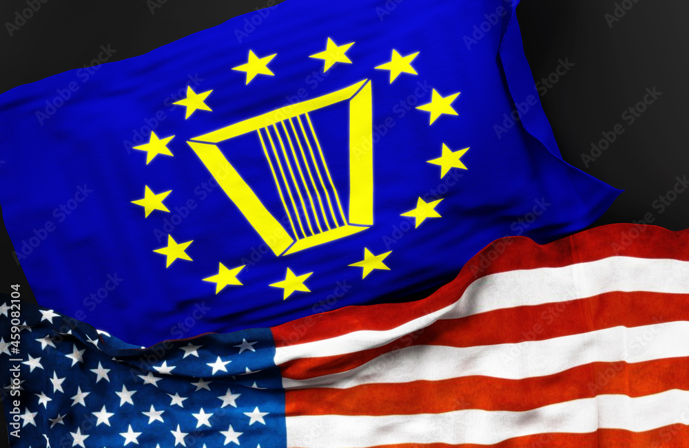 Flag of the United States Senior Executive Service along with a flag of ...