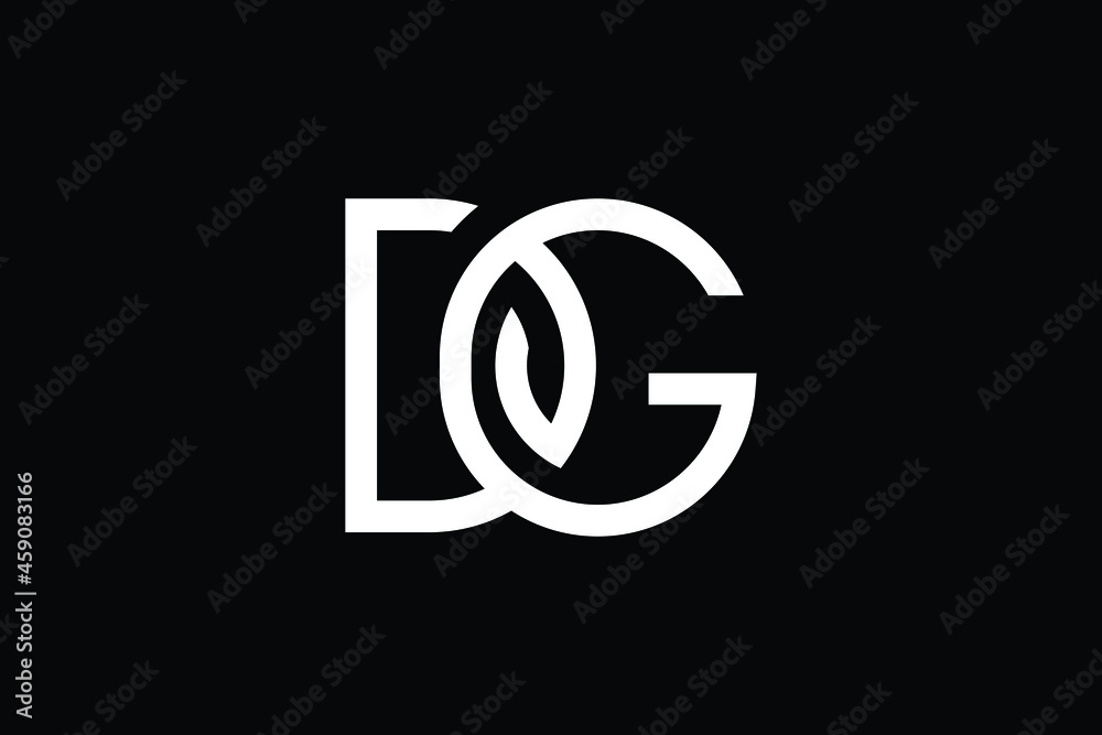 DG logo letter design on luxury background. GD logo monogram initials ...