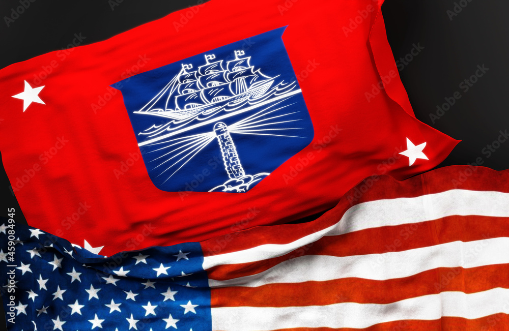 Flag of the United States Department of Commerce rank III along with a ...