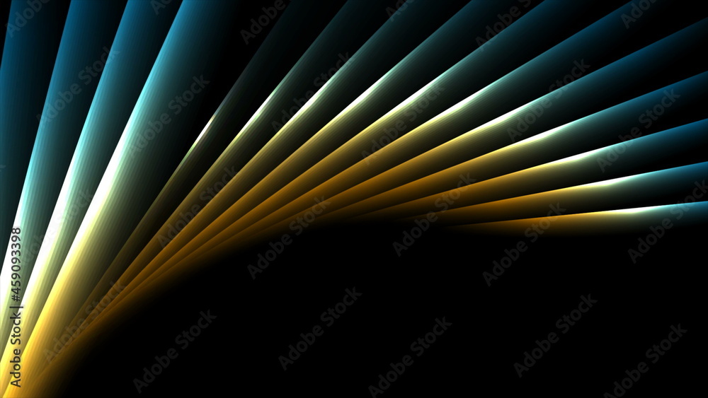 Bright blue yellow neon laser rays abstract background Stock ...
