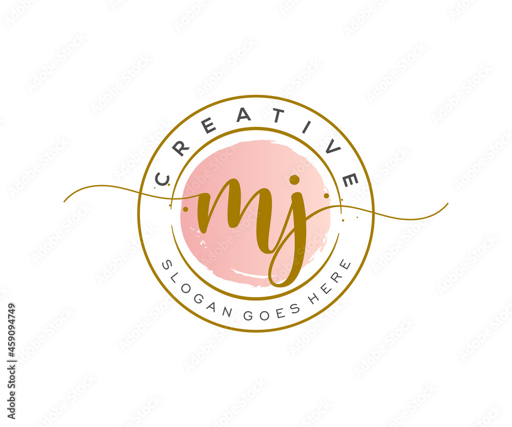 initial MJ Feminine logo beauty monogram and elegant logo design ...