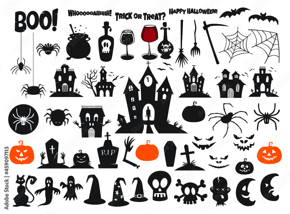 Halloween and Haunted House clipart assets and Illustrations Stock ...