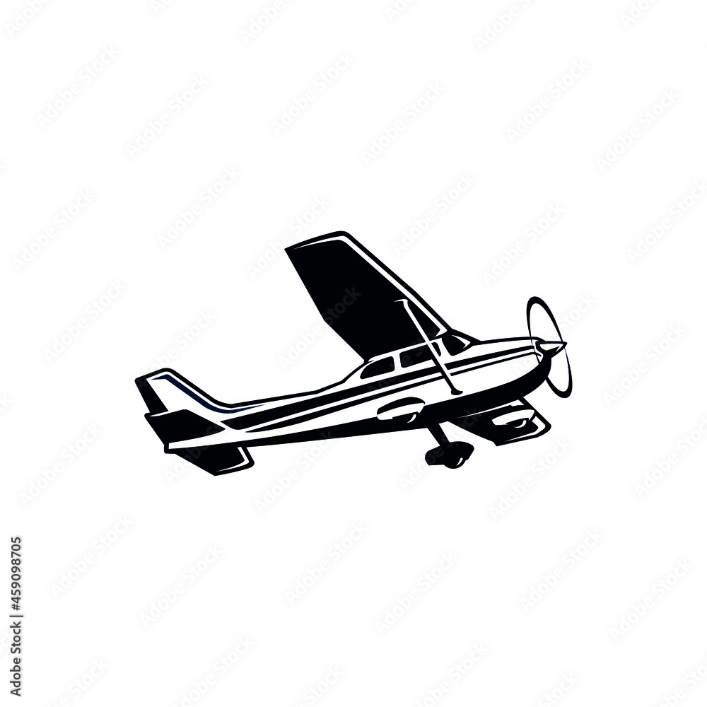 Light Aircraft Vector. Small plane propeller Stock Vector | Adobe Stock